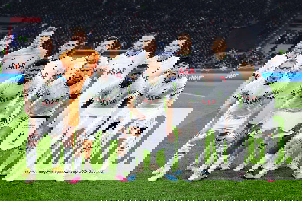 February 14, 2023, Milan, Italy: Tottenham Hotspur FC team line up ...