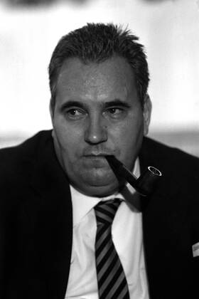 Heinz Kluncker mit Pfeife anlässlich des Außerordentlichen SPD ...